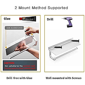 Hand Towel Holder for Bathroom - Paper Towel Holder Wall Mount - for Bathroom Black Paper Towel Holder with Shelf -Kitchen Towel Holder Black