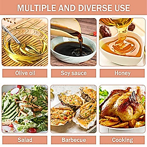 GoldArea 2 Pack Glass Oil Dispenser with Silicone Brush, 2 In 1 Measuring Olive Oil Dispenser Bottle with Silicone Dropper, Oil Container for Kitchen Cooking, Air Fryer, Frying, Baking, BBQ