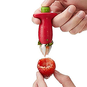 Chef'n Original Stem Gem Strawberry Huller, Red/Green -