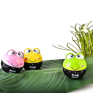 MEIYIN Cartoon Frog Timer Cooking Mechanical Alarm Sleep Reminder Clocks Kitchen Supply