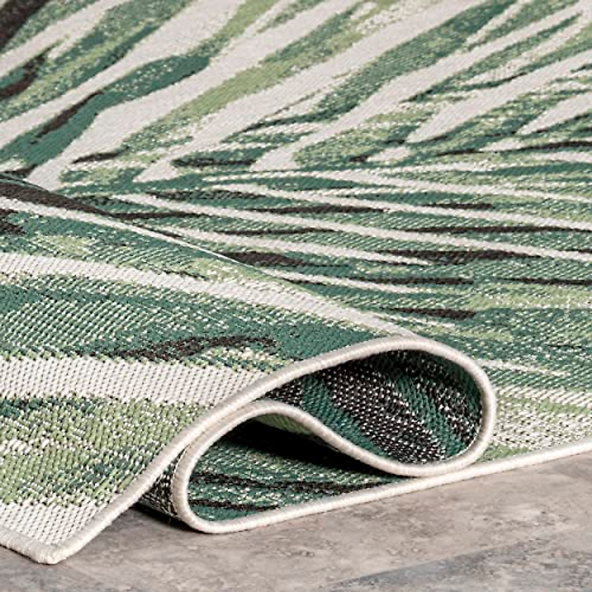 nuLOOM Kalene Double Palm Indoor/Outdoor Area Rug, 4' x 6', Green