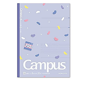 KOKUYO Composition Notebooks, 5 Pack Campus Semi-B5 Comp Book with Dot B 6mm Ruled, 30 Sheets, School Lined Notebook in Snack Motif, Journal Notebook for Women Work Study Note Taking (NO-3CBTN-L36X5)