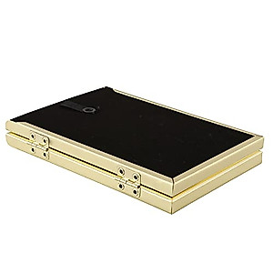 YiPinYin 4x6''Hinged Double Simply Gold Metal Picture Frame, Elegant Narrow Plated Metal Photo Frames 4 x 6'' With Soft Touch Velvet Backing for Desktop