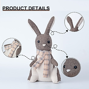 Marwood Cute Door Stopper Decorative Door Stops for Home and Office, Rabbit Weighted Interior Doorstop Fabric Stuffed Animal Door Stopper Floor Decorative