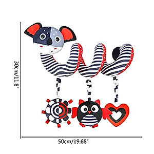 Car Seat Toys For Infants Baby 0-6 Months Newborn Toys, Stroller Toys Accessoire Bebe Toy Take Along Play Activity Spiral Travel Toy Black And White High Contrast Stop Crying Baby Toys For Crib Gift