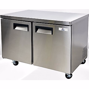 Under Counter Freezer 48" Stainless Steel Commercial Freezer NSF 2 doors 2 shelves, 0°F to -8°F 115V/60HZ Restaurant- TUC48F