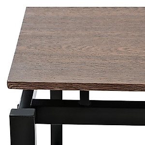 Merax 5-Piece Kitchen Counter Height Table Set, Industrial Dining Table with 4 Chairs, Small Space Table & Chairs, Kitchen Table Set for 4 People (Dark Brown +Black)