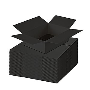 Whynonap WHYNONAP 8x6x4 inches Shipping Boxes set of 25, Packing Small Plastic Shipping Boxes for Packaging Small Business, Black Plastic Cardboard Boxes for Gifts, Mailing,, WNN25P-B864