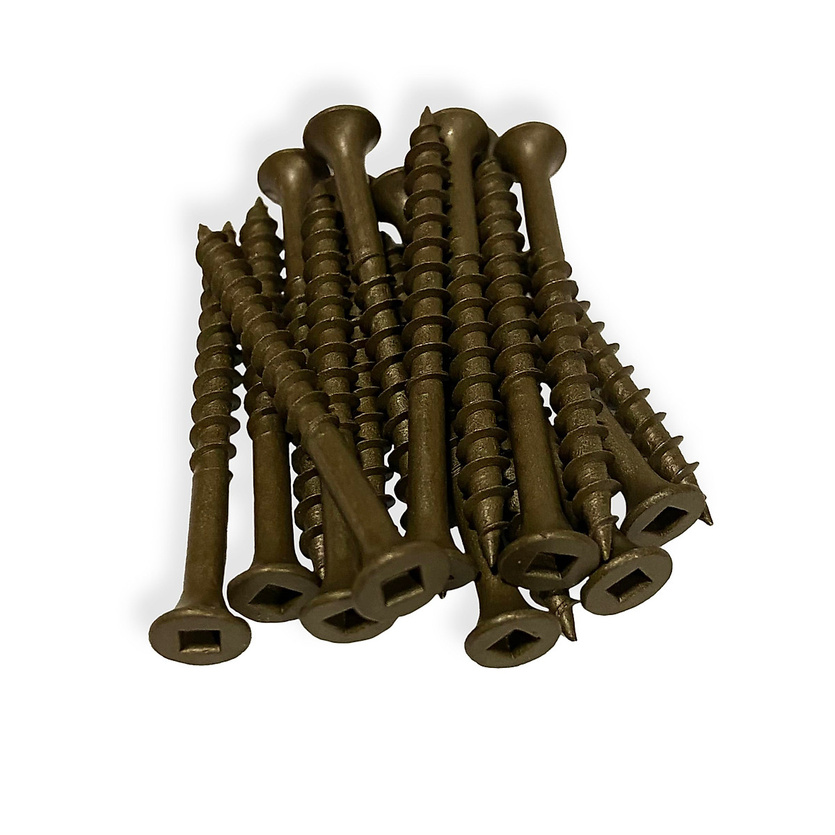 #8 x 2 1/2" Deck Screws | Square Drive | Bugle Head | Brown Ruspert | 500pcs Box