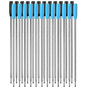 Jovitec 24 Pieces Replaceable Ballpoint Pen Refills Smooth Writing 4.5 Inch (11.6 cm) and 1 mm Medium Tip (Black and Blue)