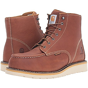 Carhartt mens 6 Inch Waterproof Wedge Steel Toe Work Boot, Tan, 12 Wide US