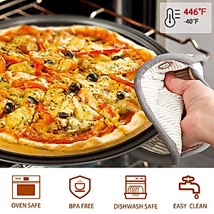 NBFTLTOP Non-Stick Pizza Pans, 12 Inch Carbon Steel Pizza Baking Pans with Holes for Oven Baking Supplies, Set of 2