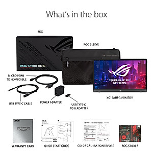 ASUS ROG Strix 15.6” 1080P Portable Gaming Monitor (XG16AHPE) (Renewed)