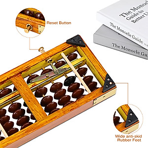 Flutesan 2 Pieces Abacus for Adults Kids Math, Wooden Abacus Japanese Chinese Soroban, 17 Column 13 Column Soroban Calculator (13 Column)