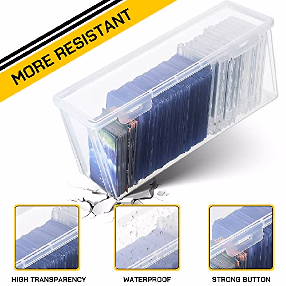 Lincia Deck Card Box Organizer Storage Compatible with MTG TCG 1100 Plus Plastic Trading Card Storage Box Hard Playing Card Case for Baseball Football Card Sleeves and Magnetic Card Holders (1)