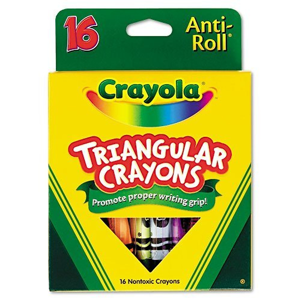 Crayola Anti-Roll Triangular Crayons, Assorted, 16/Box - Sold As 1 Box