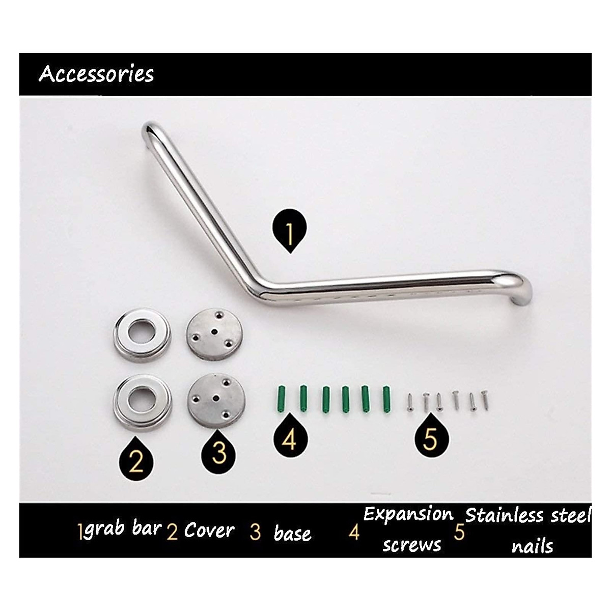 ALDEPO Grab Bars Stainless Steel Grab Bar, Grab Rails，Elderly Pregnant Women with Disabilities, Safety Non-Slip Barrier-Free Handrail, for Bathtub, Toilet, Kitchen