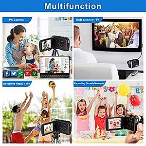 Heegomn Video Camera Camcorder 2.7K 36MP Video Recorder Camera Vlogging Camera for YouTube TikTok Digital Camera Recorder Kids Camcorder with 2.8" LCD Screen,8X Digital Zoom for Teens Beginners