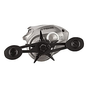 13 FISHING - Inception Slide Baitcast Reel - 8.1:1 Gear Ratio - Left Hand Retrieve (Fresh+Salt) - INSLD2-8.1-LH, Gray