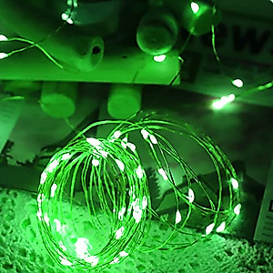 Green String Lights Christmas Decorations, 2 Pack 100LED Copper String Lights Battery Operated Fairy Lights Waterproof Twinkle Lights for Home, Bedroom, Garden, Patio, Outdoor, Xmas Decor-Green