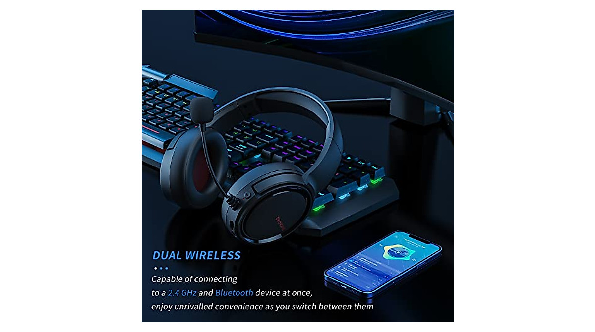 BINNUNE Wireless Gaming Headset - 40 Hours Playtime