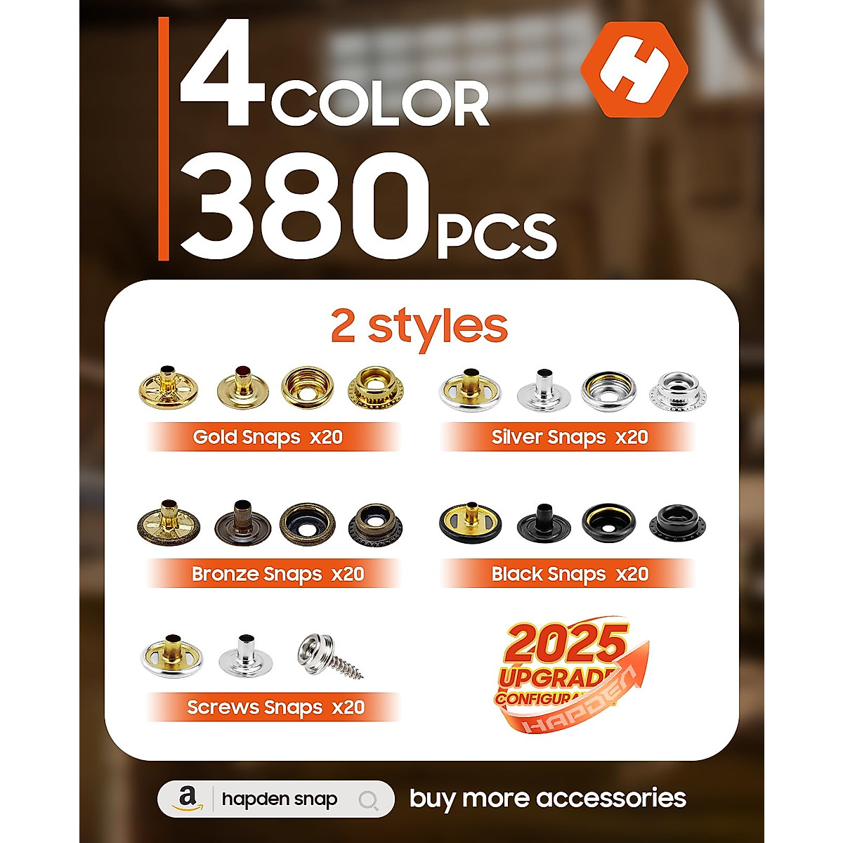 Heavy Duty Snap Fastener Tool Adjustable Snap Setter Tool Includes 20 Sets 15mm Snaps for Boat Cover, Replacing Metal Snaps, Repairing Boat Covers, Canvas, Sewing, Tarps