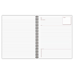 Cambridge 06132 Side Bound Guided Business Notebook, Linen, Meeting Notes, 11 x 8 1/4, 80 Sheets, Black