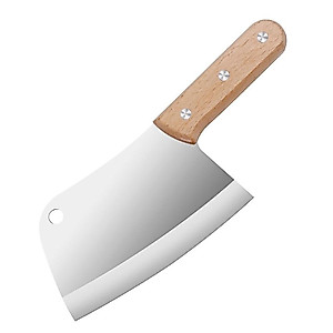 YIKANGHENG Small Professional Cleaver Chef Knife, High Strength Stainless Steel 5.8 Inch Sharp Kitchen Blade with Wooden Handle (black)