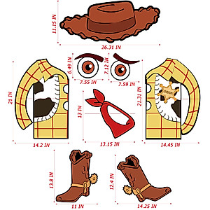 DASDSA Halloween Trunk or Treat Car Decorations Kit for SUV with Hat, Two Eyes, Neckerchief, Cow Shirt, Two Shoes