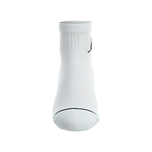 Jordan Nike Unisex Jumpman High-Intensity Quarter Sock (3 Pair) White/White/White/Black Large (Men's 8-12)