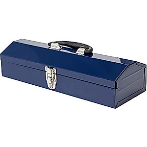 TCE ATB102U Torin 16" Hip Roof Style Portable Steel Tool Box with Metal Latch Closure, Blue