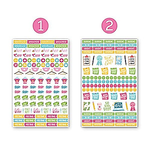 bloom daily planners Productivity Stickers - Variety Sticker Pack - Six Sticker Sheets Per Pack!