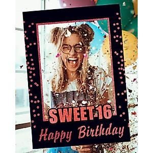 LaVenty Rose Gold 16th Birthday Party Photo Booth Props 16th Birthday Photo Frame Birthday Photo Frame