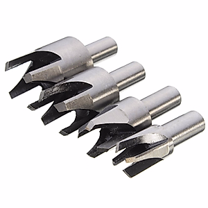 8pcs Carbon Steel Wood Plug Cutter Set,1/4” 3/8” 1/2” 5/8” Barrel Cork Tenon Hole Saw Cutting Tool Drill Bit for Woodworking