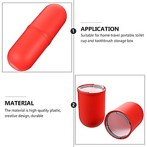 MILISTEN Toothbrush Covers Travel Toothbrush Case, Portable Toothbrush Holder, Toothpaste Cup Holder for Trips and Daily Use, Red Toothbrush Container