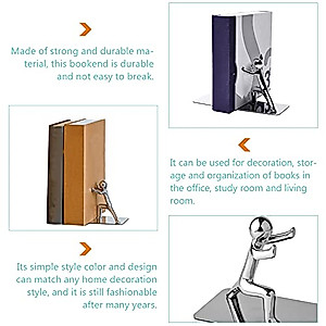 SZYAWsd File Sorters Bookends Book Decorative Bookendshelves Stopper Bookshelf Ends Decor Metal Desktop Cable Extension Headphone Books Stand Holder