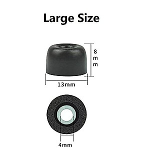 BLLQ Replecemnt Memory Foam Tips Compatible with Sony WF-1000XM4, Fit in Charging Case, Reducing Noise Earbuds Foam Ear Tips, 3 Pairs [Large Size] Foam Black L (Foam Tip XM4L)