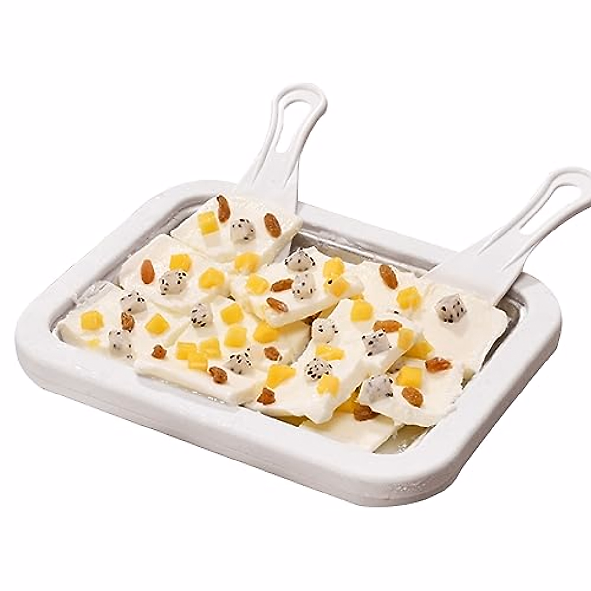 Handmade Cranked Ice Cream Rollers Unique Ice Cream Maker 2Shovels Kitchen DIY Frozens Treats Machines Ice Cream Maker Homemades DIY Ice Cream Roll Machines Frozens Yogurts Maker