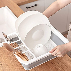 Plate Rack Draining Dish Rack Collapsible Drying Dish Storage Rack, Dish Drainer Dinnerware Basket For Kitchen Counter Campers Pan Plate Holder