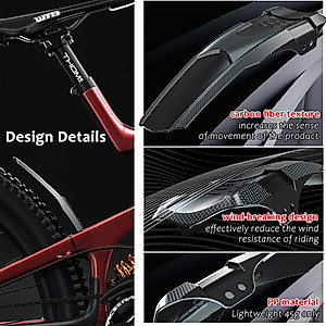 BEENOPT 2 PCs Universal Mountain Bike Fender, MTB Bicycle Fenders Rear + Front Mountain Bike Mud Guard Fender Set, 11.4" Length 3.5" Width