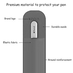 YINVA Pencil Case Compatible with Apple Pencil 2nd Generation and 2 1 Gen, Elastic Pencil Pouch Case Accessories Design for iPad and Stylus (Gray)