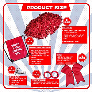 DEGENDE Metallic Large Pom Poms Cheerleading - Cheer Stuff, Cheer Bag, Cheer Backpacks for Cheerleaders, Cheer Gifts, Cheer Bows for Cheerleaders