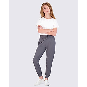 3 Pack:Girls Lounge Joggers Soft Athletic Track Warmup Casual Sweatpants Clothes Little Sports Pajama Kids Clothing Youth Children Sweats Big Teen Running Elastic Pants Basketball-Set 2, M (10/12)