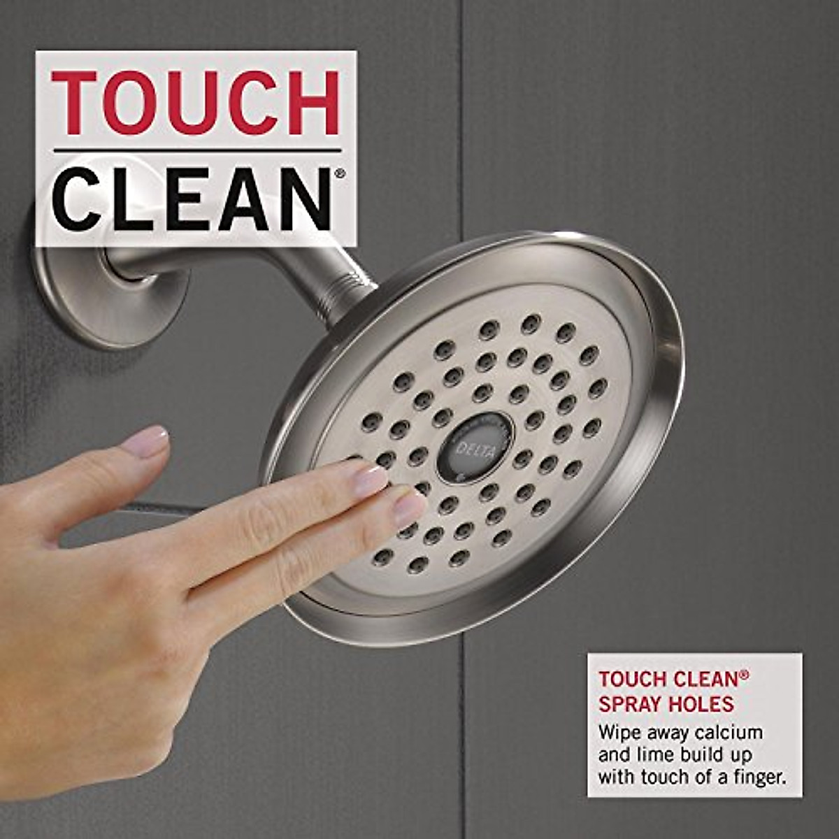 Delta Faucet Woodhurst 14 Series Single-Handle Shower Trim Kit, Shower Faucet with Single-Spray Touch-Clean Shower Head, Stainless T14232-SS (Valve Not Included)