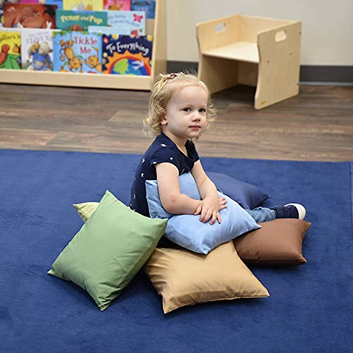 Children's Factory 12" Cozy Pillows for Kids, Lt. Woodland Set-6, CF650-543, Flexible Seating Classroom Pillows, Preschool, Daycare or Playroom Décor