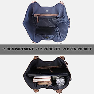 Madosh, Women Large Capacity Tote Bag Buffalo Leather Rustic Shoulder Purse Vintage Business Crossbody Hobo Handbag