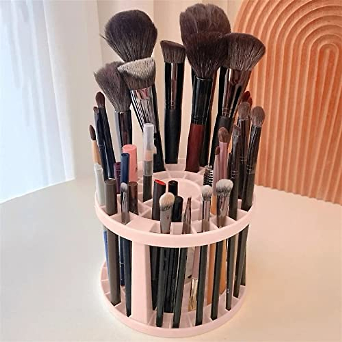 Typutomi Makeup Brush Paint Brush Holder, Plastic Detachable Pencil & Brush Holder Multifunctional Storage Box Desk Stand Holding Rack for Brushes,Pencils, Art Tools(White)