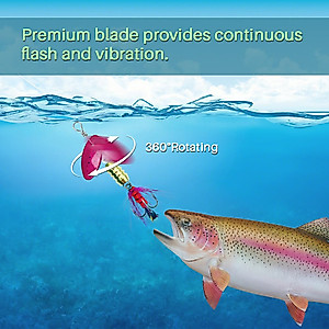 Fishing Lures 10pcs Spinner Lures Baits with Tackle Box, Bass Trout Salmon Hard Metal Rooster Tail Fishing Lures Kit by FOUCECLAUS