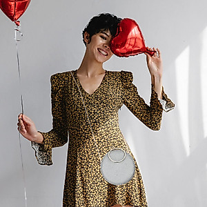 UBORSE Round Rhinestones Clutch Purse for Women Formal Evening Bag Sparkly Wedding Bridal Clutch Purse Prom Party Handbag Silver