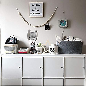 Foldable Storage Basket Bin Drawers Nature Felt Fabric with Handles for Home Office Bedroom Clothes DVD Books Cloest Organizer Strong&Large Size (Gray)